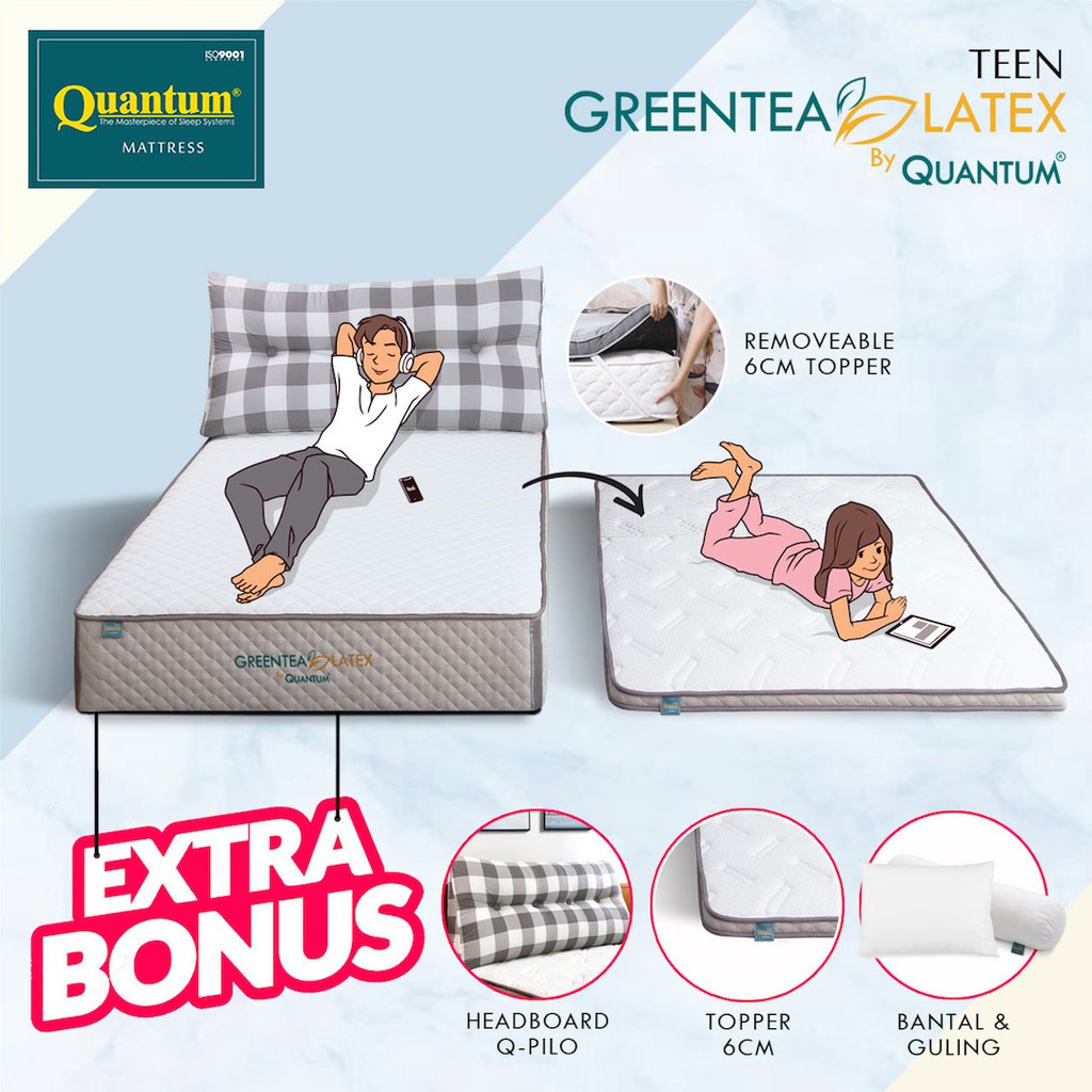 Jual Quantum Greentea Latex Teen Q-Pilo - Kasur Springbed Spring Bed ...