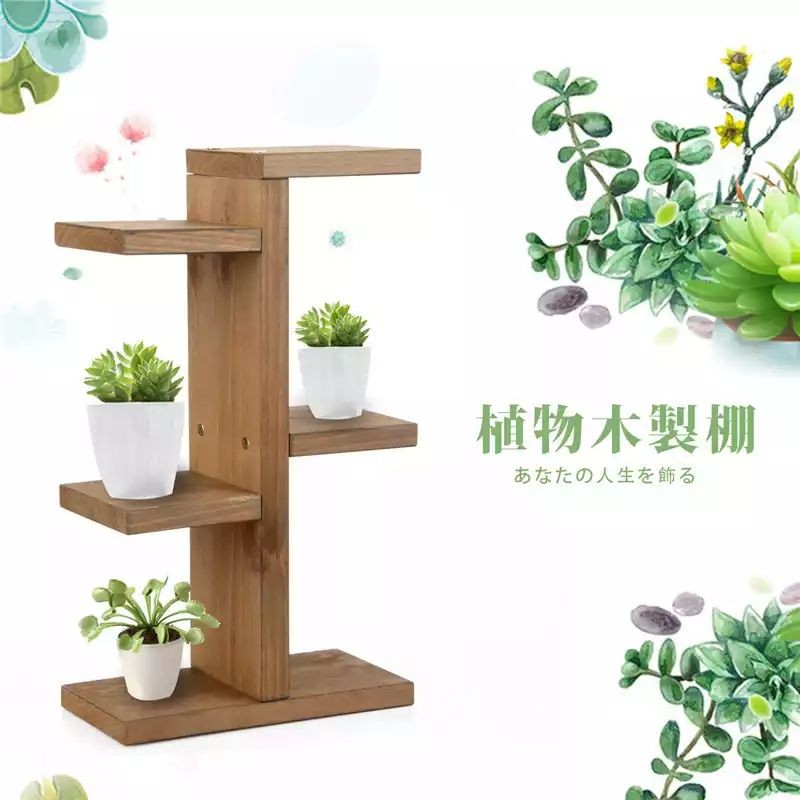 Jual Rak Mini Tanaman Berdiri bangku Kecil Tampilan Kayu Berjenjang ...