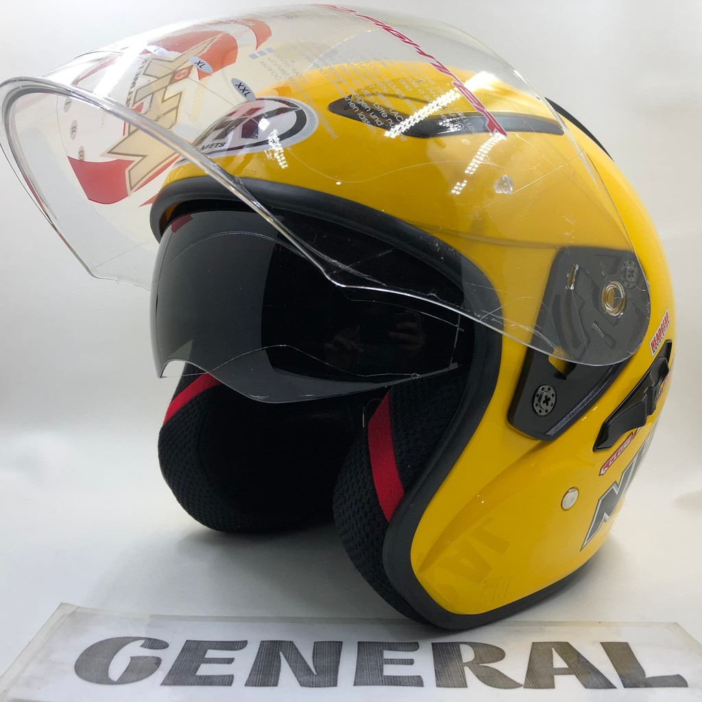 Jual GOYANG HARGA;; Helm NHK R1 Solid Yellow Kuning Double Visor 100 ...