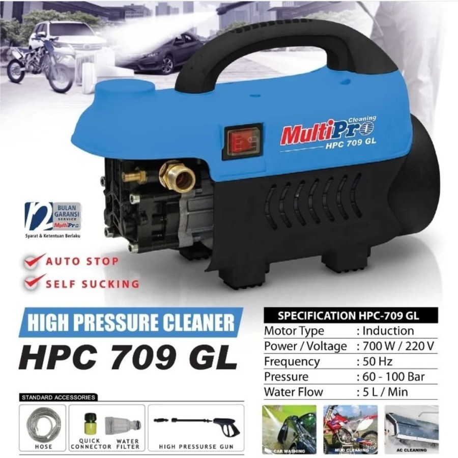 Jual JET CLEANER MULTIPRO HPC 709 GL // MESIN STEAM CUCI MOBIL MOTOR | Shopee Indonesia