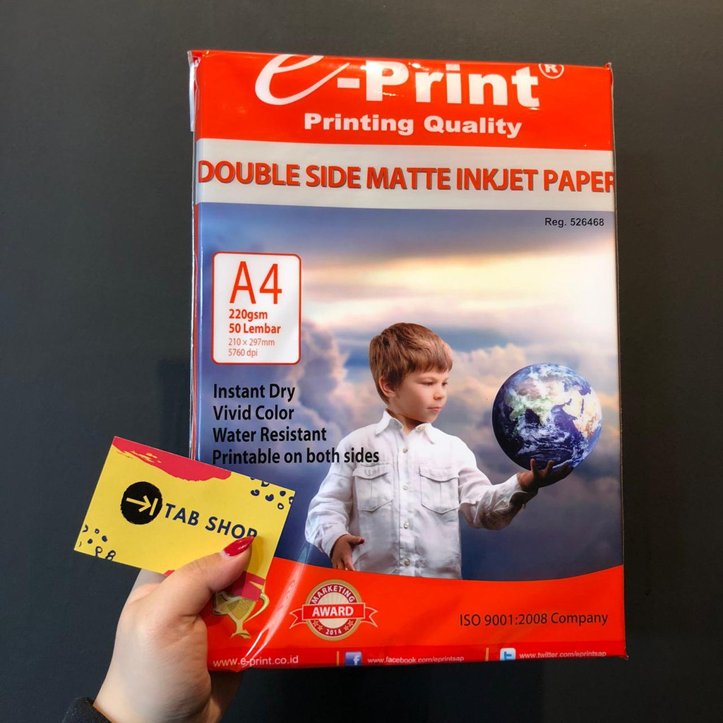 Jual Tab Shop Eprint Kertas Sertifikat Doff 2 Sisi A4 220 Gsm 50