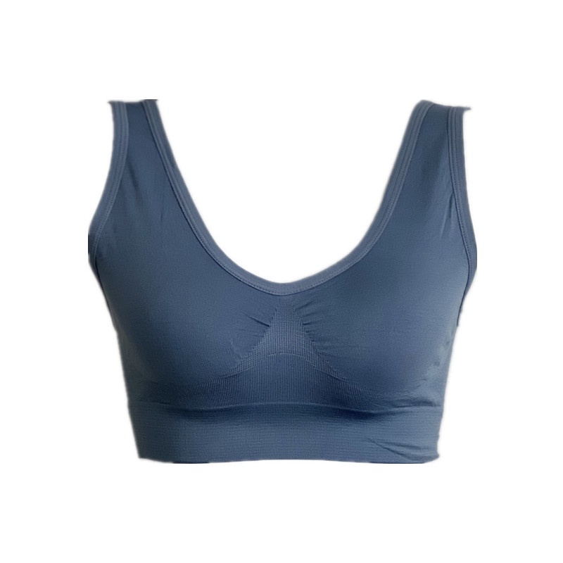 Jual S-3XL Wanita Sport bra katun Yoga Seamless Single Layer Sports Bra ...