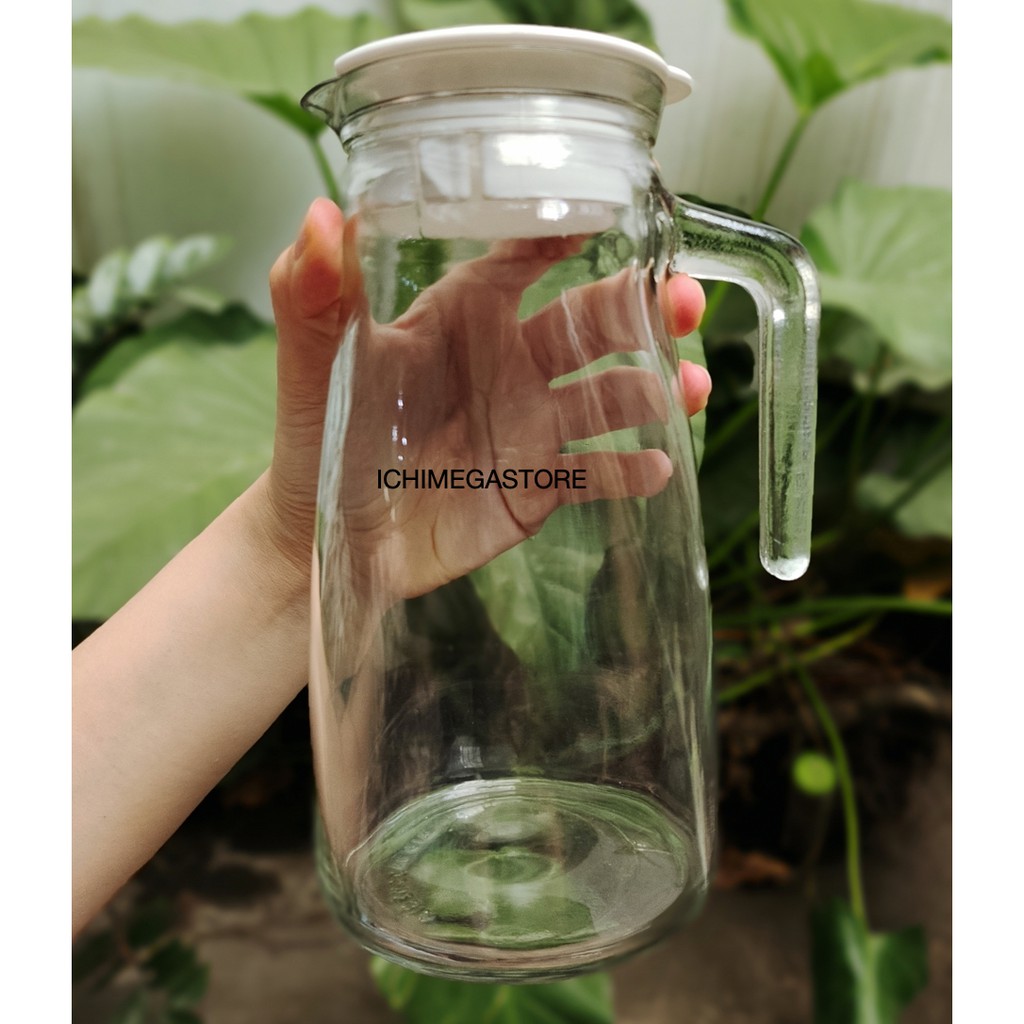 Jual Pitcher Kaca 1 Liter Bulat Dengan Tutup - Teko Kaca Berkualitas ...
