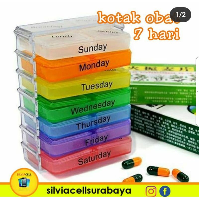 Jual Kotak Obat 7 Days Tempat Penyimpanan Medicine Box Pills Kapsul 7 ...