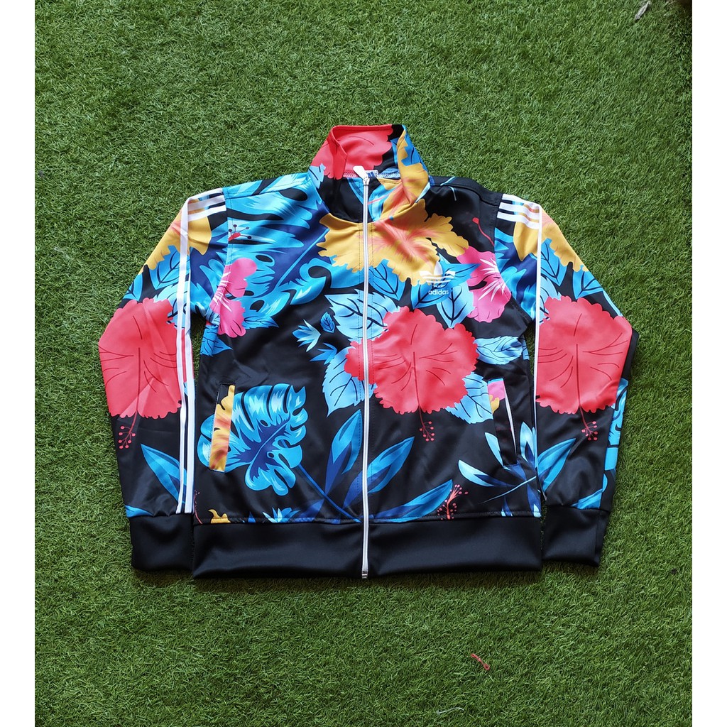 Jual JAKET TRAKTOP ADIDAS MOTIF DAUN BUNGA FULL PRINTING | Shopee Indonesia