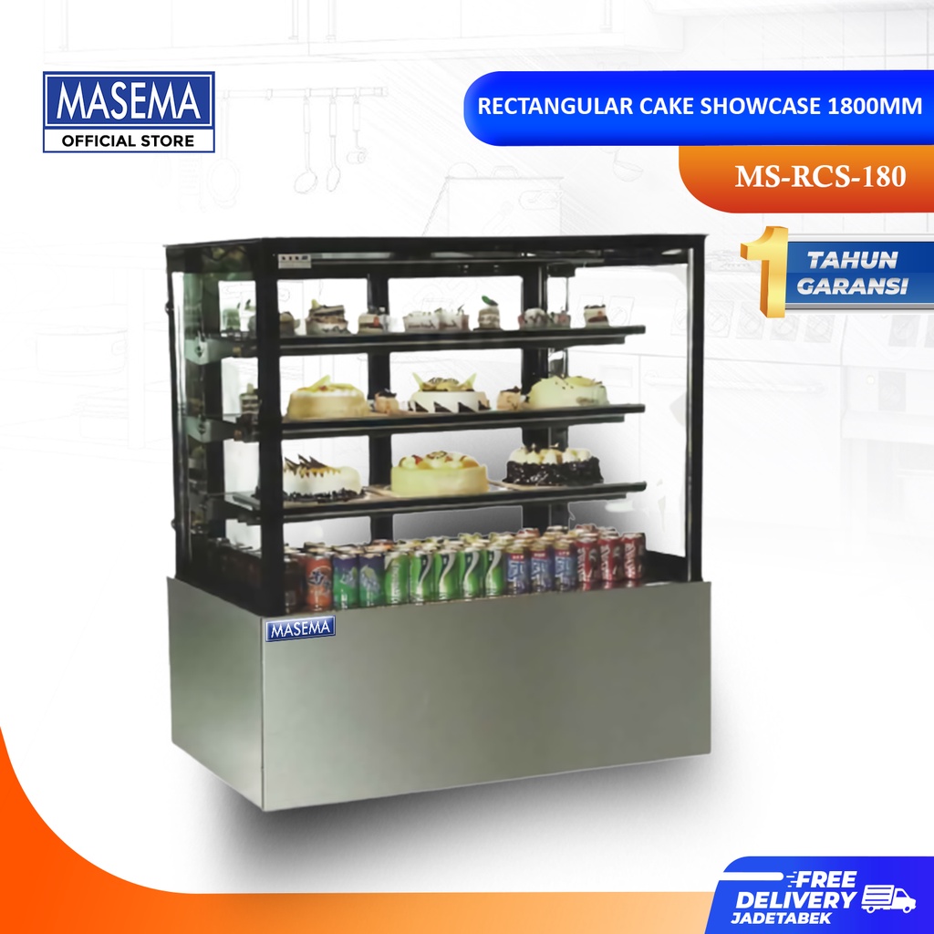 Jual Masema Stainless Rectangular Cake Showcase 1800mm | Shopee Indonesia