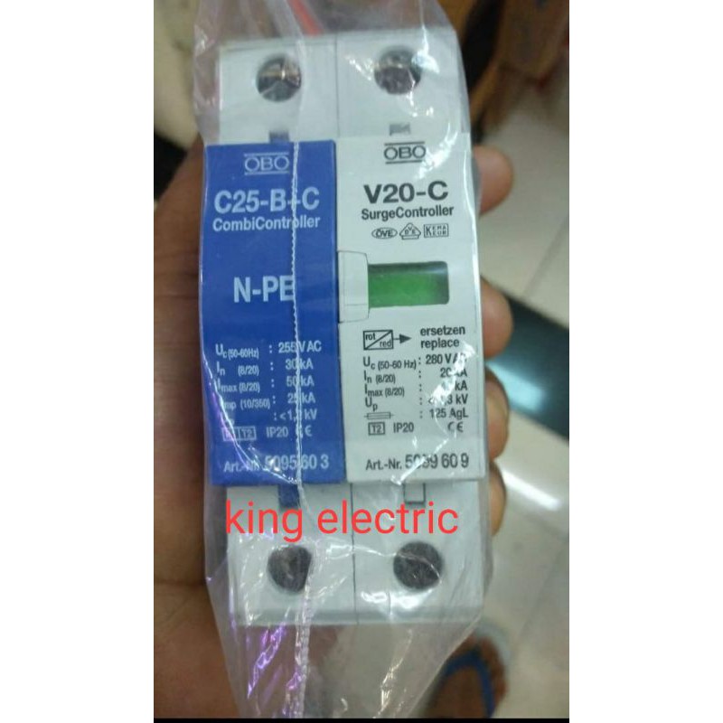 Jual Surge arrester OBO V20-C 1 PHASE DAN netral 280V AC anti petir ...