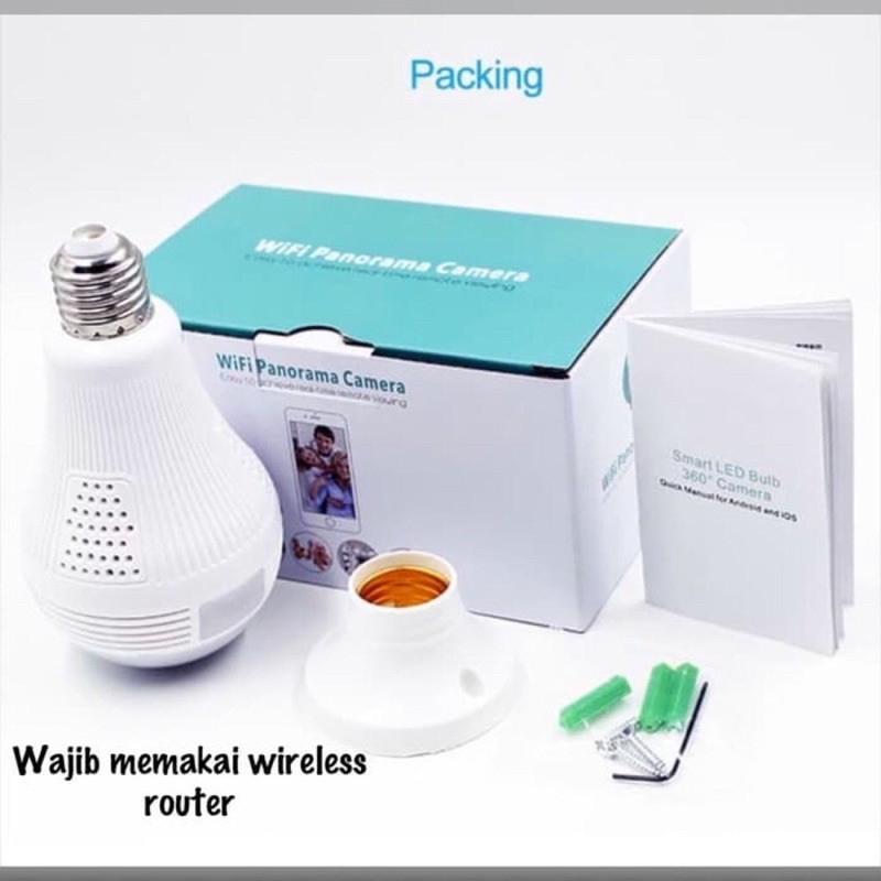 Jual Ip cam bohlam code V380 - camera cctv bohlamp v380 - bola lampu ...