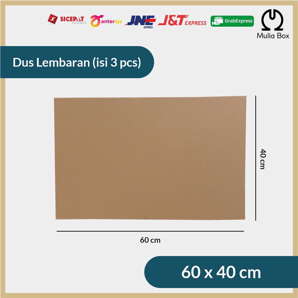 Jual Dus Lembaran Polos 40 x 60 cm ( ISI 3PCS ) / /Corrugated Box ...