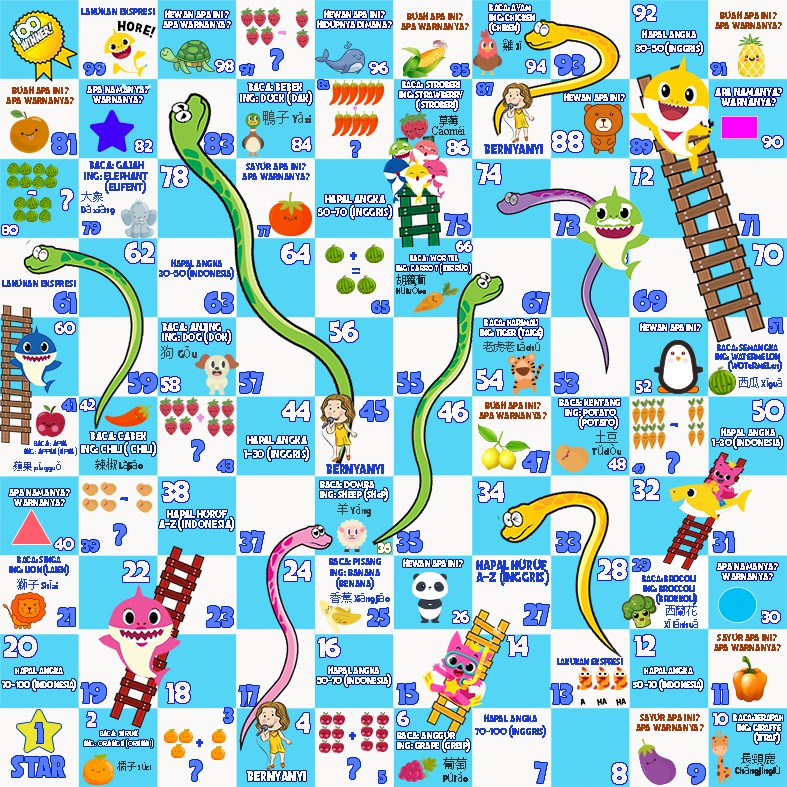 Jual ULAR TANGGA RAKSASA/PERMAINAN ANAK EDUKATIF TK/SD | Shopee Indonesia