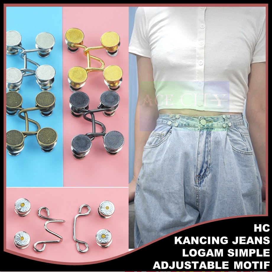Jual kancing Jeans Adjustable / Gesper Denin / Jeans Pinggang | Shopee ...