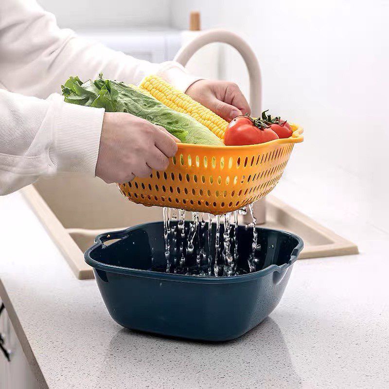 Jual KERANJANG PENIRIS BUAH SAYUR BASKOM PENIRIS 2IN1 | Shopee Indonesia