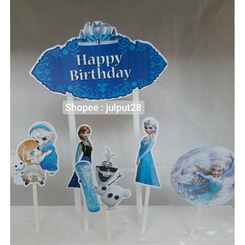 Jual topper tusuk kertas karakter frozen elsa ana | Shopee Indonesia