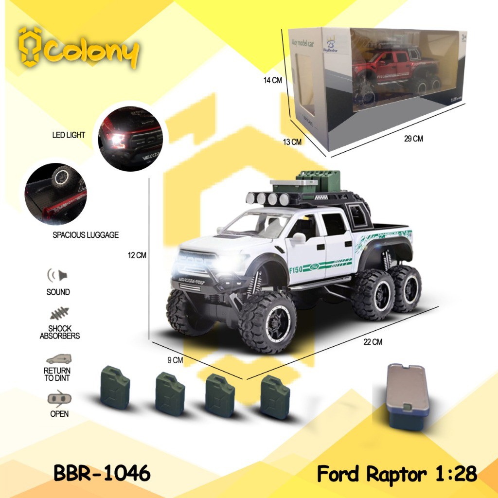 Jual Mobil Mainan Ford Raptor Double Cabin Diecas | Shopee Indonesia