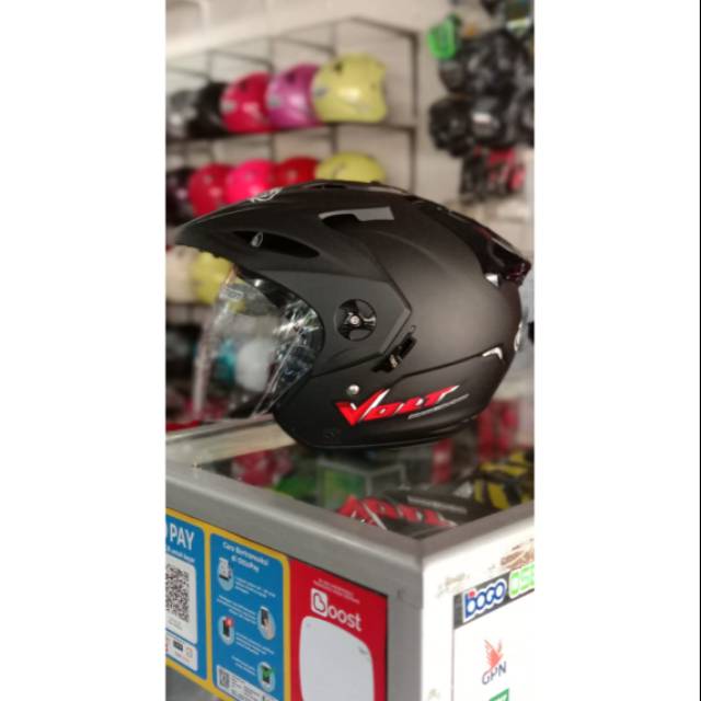 Jual HELM VOG VOLT BLAK DOF DAN FULL WARNA DOBEL VISOR | Shopee Indonesia
