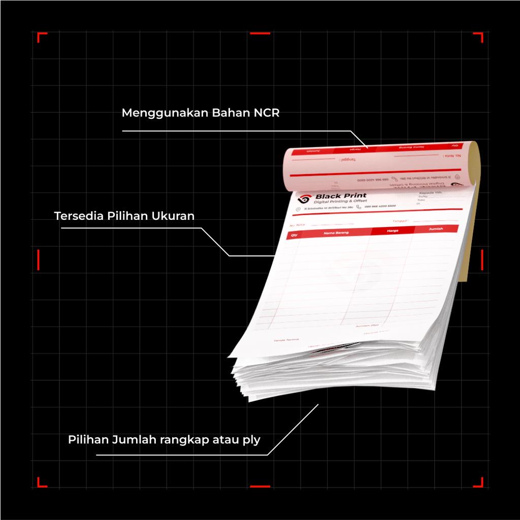 Jual Cetak Nota NCR ukuran F4, A5, A6, 1/3 Folio / Nota NCR free design ...