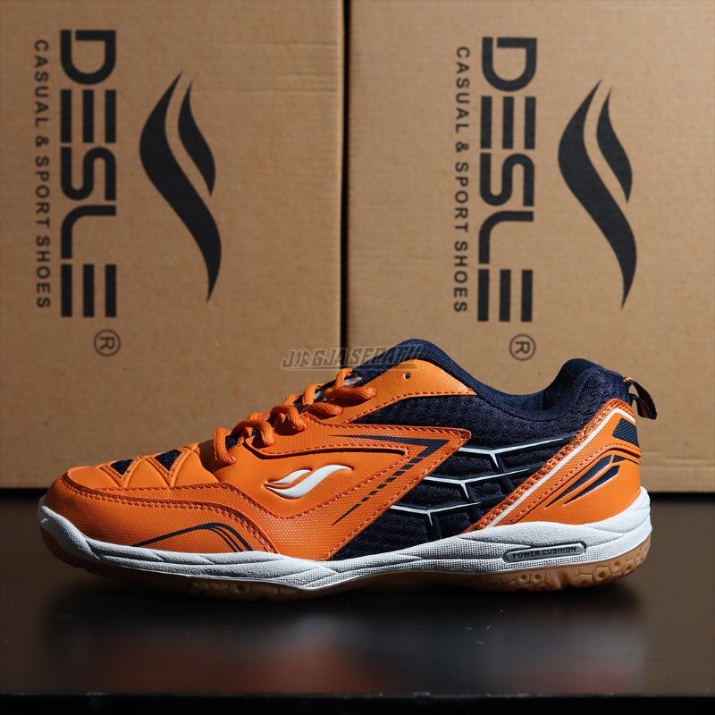 Jual Desle Sepatu Badminton Frank Devlin - Oranye/Biru Tua | Shopee ...