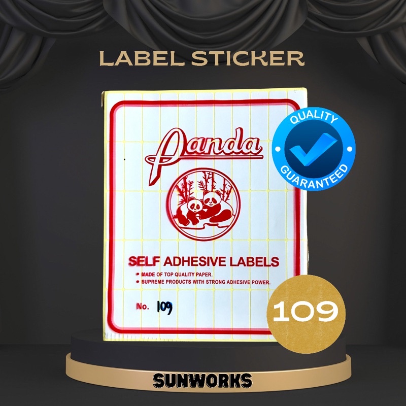 Jual Sticker Label 109 Stiker Undangan 109 Panda Label Harga No. 109 ...
