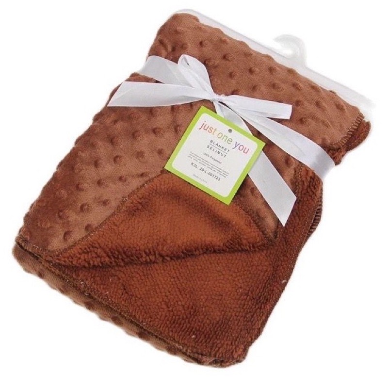 Jual Selimut Bayi Double Fleece Bubble Minky Dot Polos Bahan / Baby ...