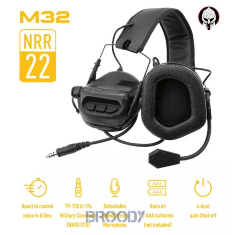 Jual Earmor M32 Headset Tactical Electronic Communication Hearing ...