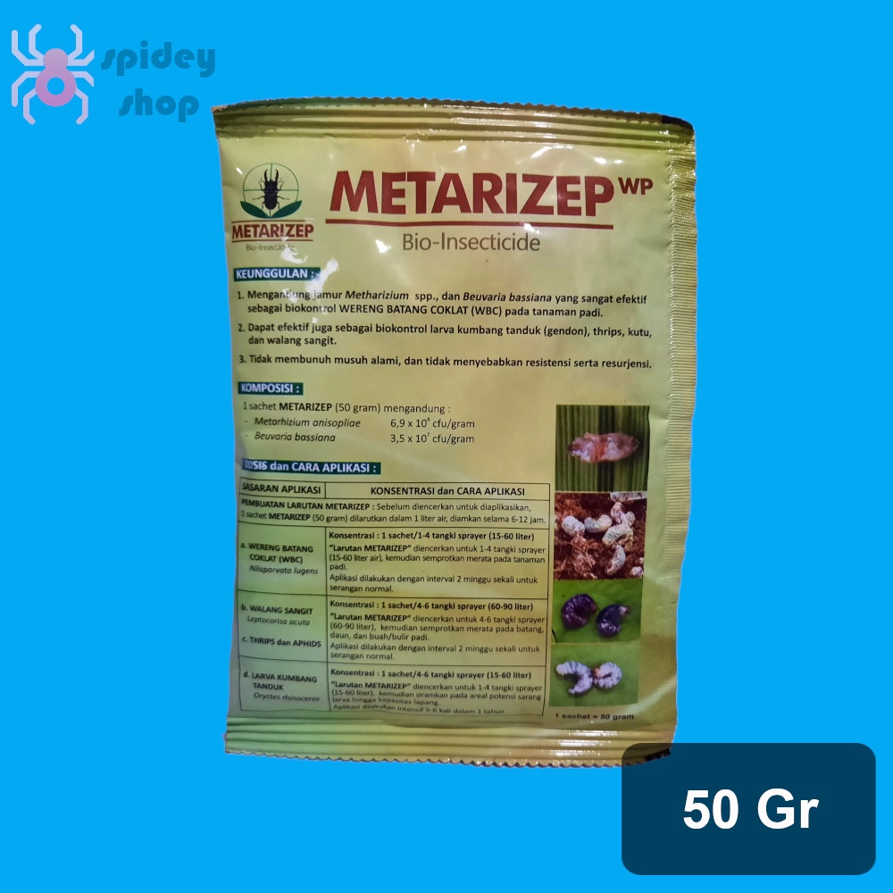 Jual Metarizep 50 Gram Obat Hama Uret Tanah dan Ulat Tanah | Shopee ...