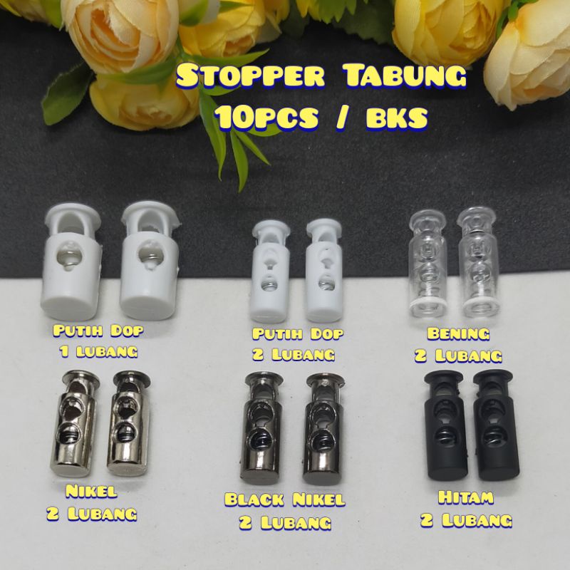 Jual 10 pcs Stopper Tali Stopper Tabung Stopper Botol Stopper 1 Lubang ...