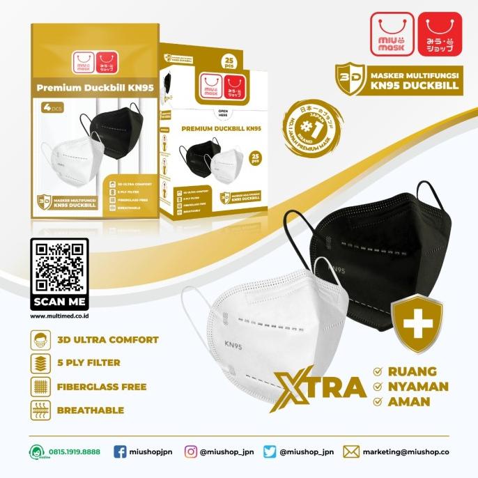 Jual Masker MIU KN95 DUCKBILL / 5 PLY /ISI 12 Pcs /Izin Kemenkes -HITAM ...