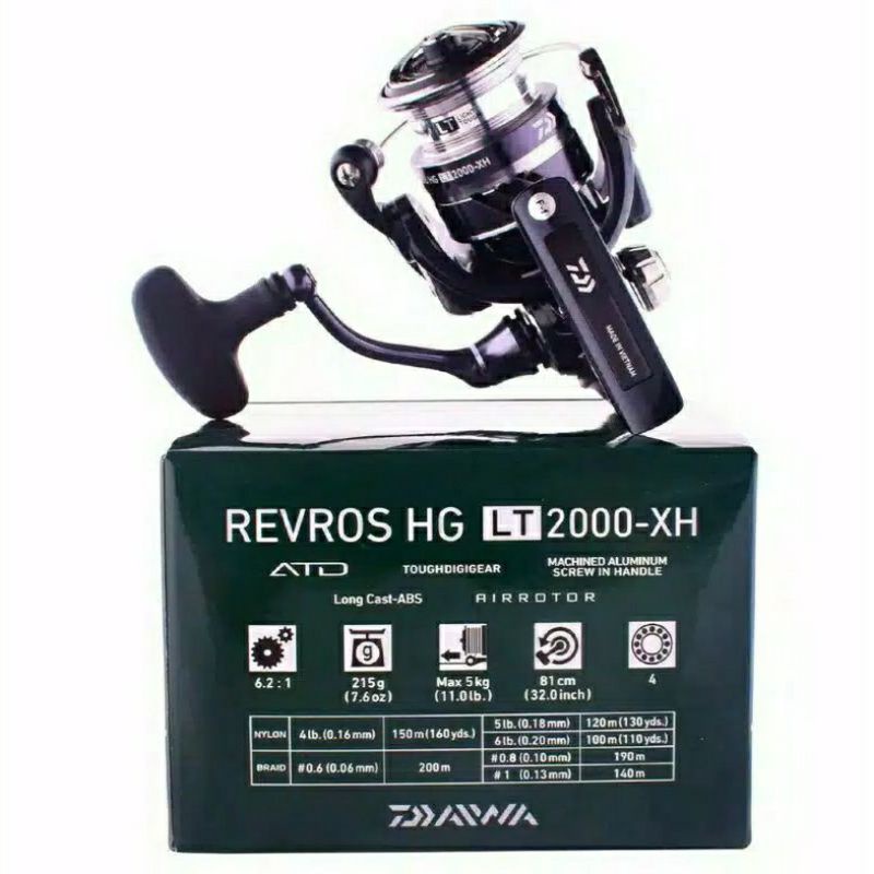 Jual Reel Daiwa REVROS HG 1000XH|2000XH|2500XH|3000CXH|4000CXH|5000CXH|6000H|Power handle ...