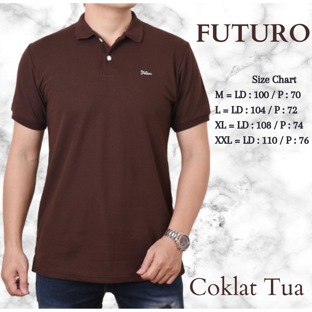 Jual Polo shirt kaos kerah warna coklat gelap | Shopee Indonesia