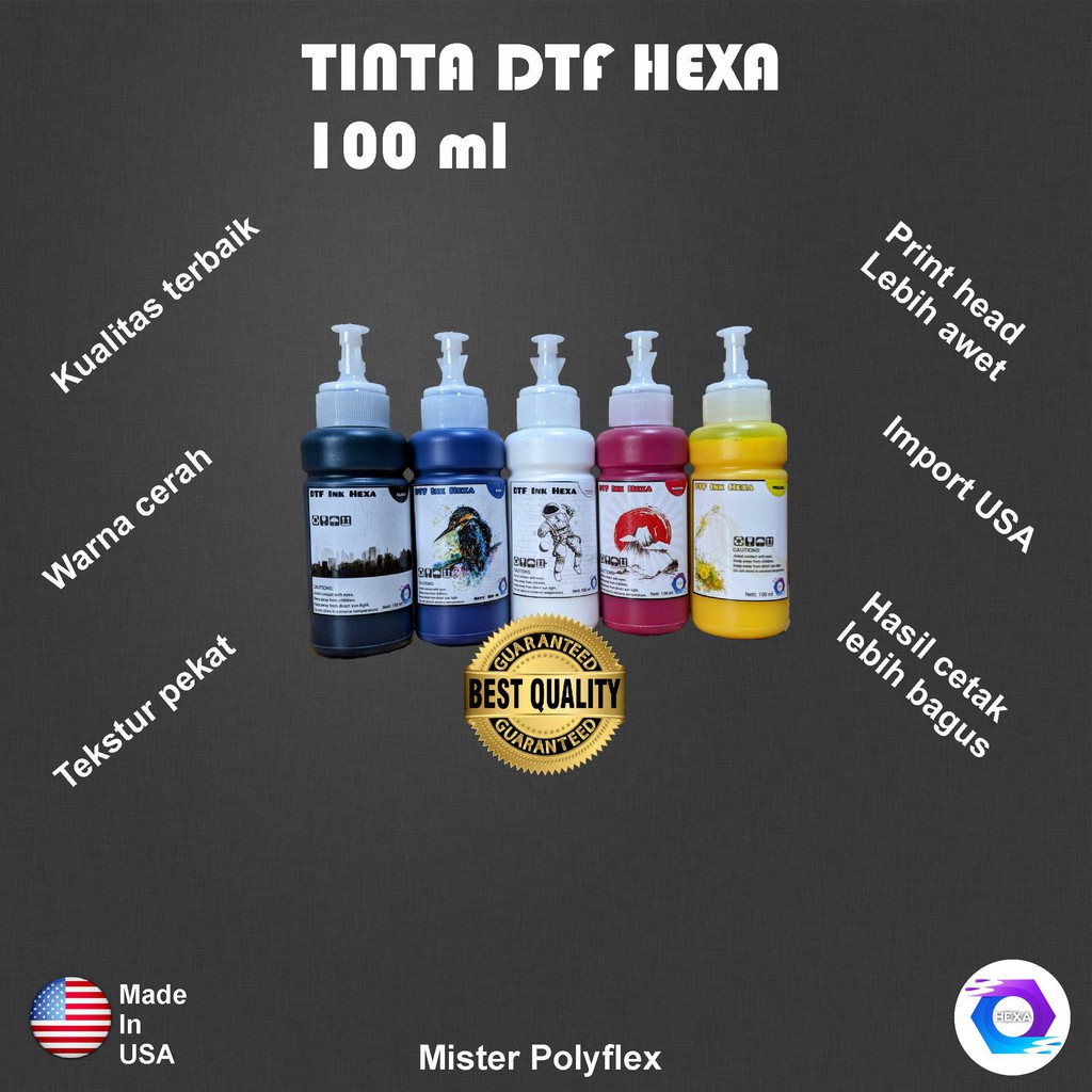Jual Tinta DTF Ink warna Hexa 100ml / Tinta Sablon DTF | Shopee Indonesia