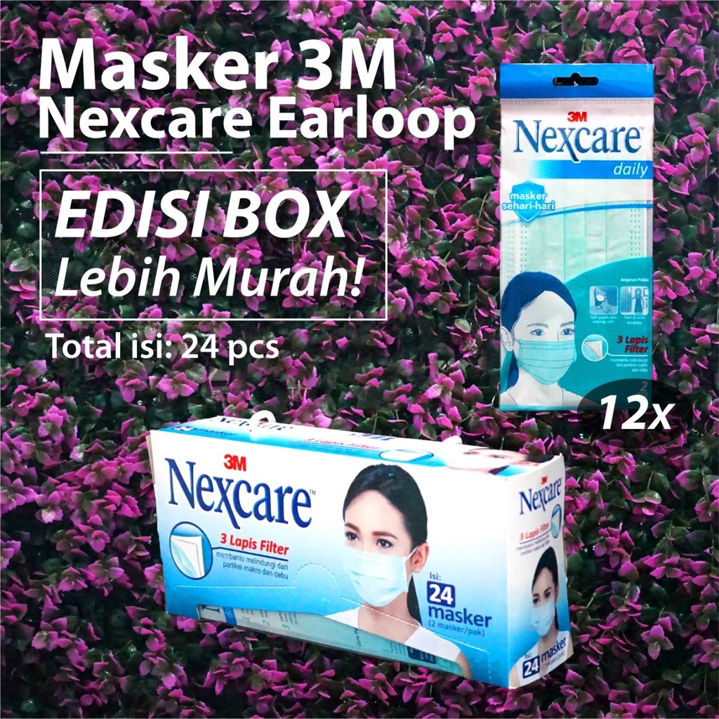 Jual [1 Box] Masker 3M Nexcare Earloop - 3 Ply Face Mask - Disposable ...