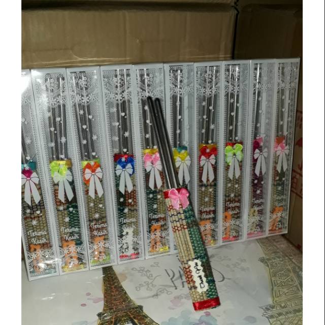 Jual Souvenir sumpit stenlis +tikar+mika (isi 50pcs) | Shopee Indonesia