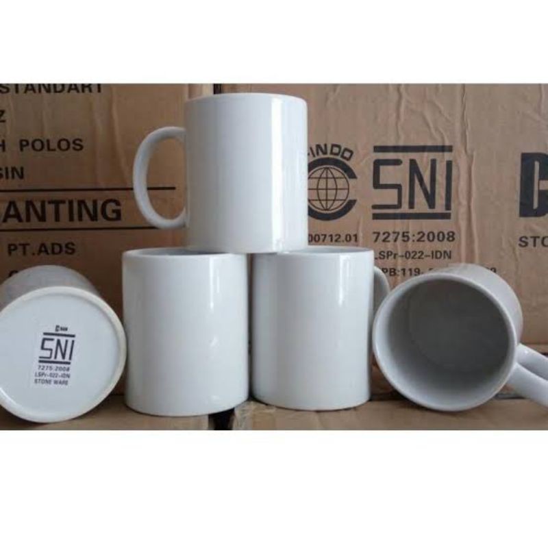Jual mug coating polos / mug polos / mug sablon / putih susu / SNI ...