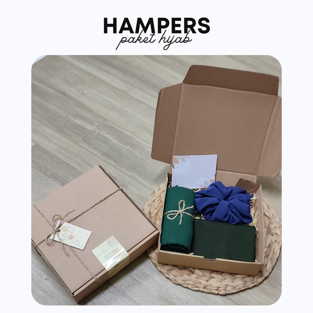 Jual Hampers | Gift Box | Kado - Hijab lengkap + FREE Greeting Card + Pita + Bubble Wrap ...