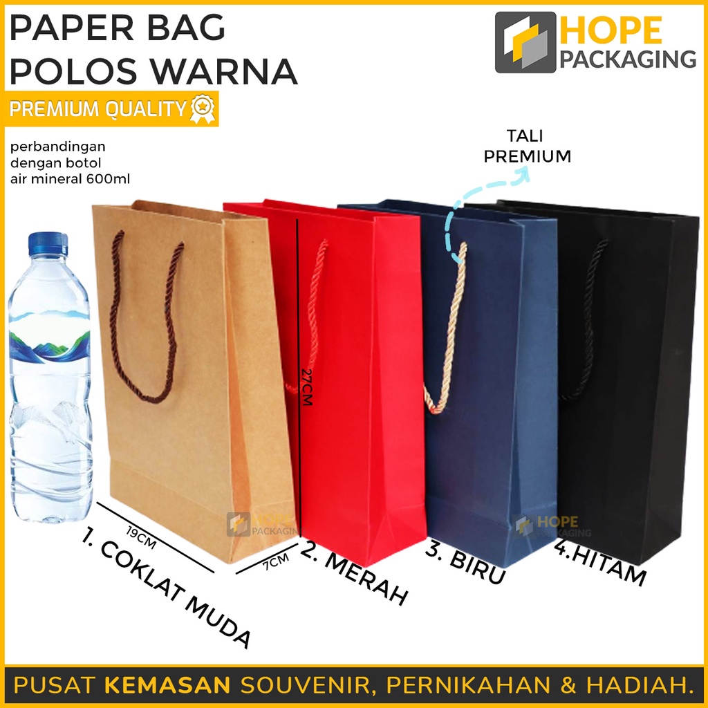 Jual Paperbag polos Packing Bingkisan Kue / Pakaian / paper bag import ...
