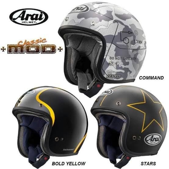 Jual ARAI CLASSIC MOD BOLD YELLOW I HELM MOTOR RETRO VINTAGE I HALF ...