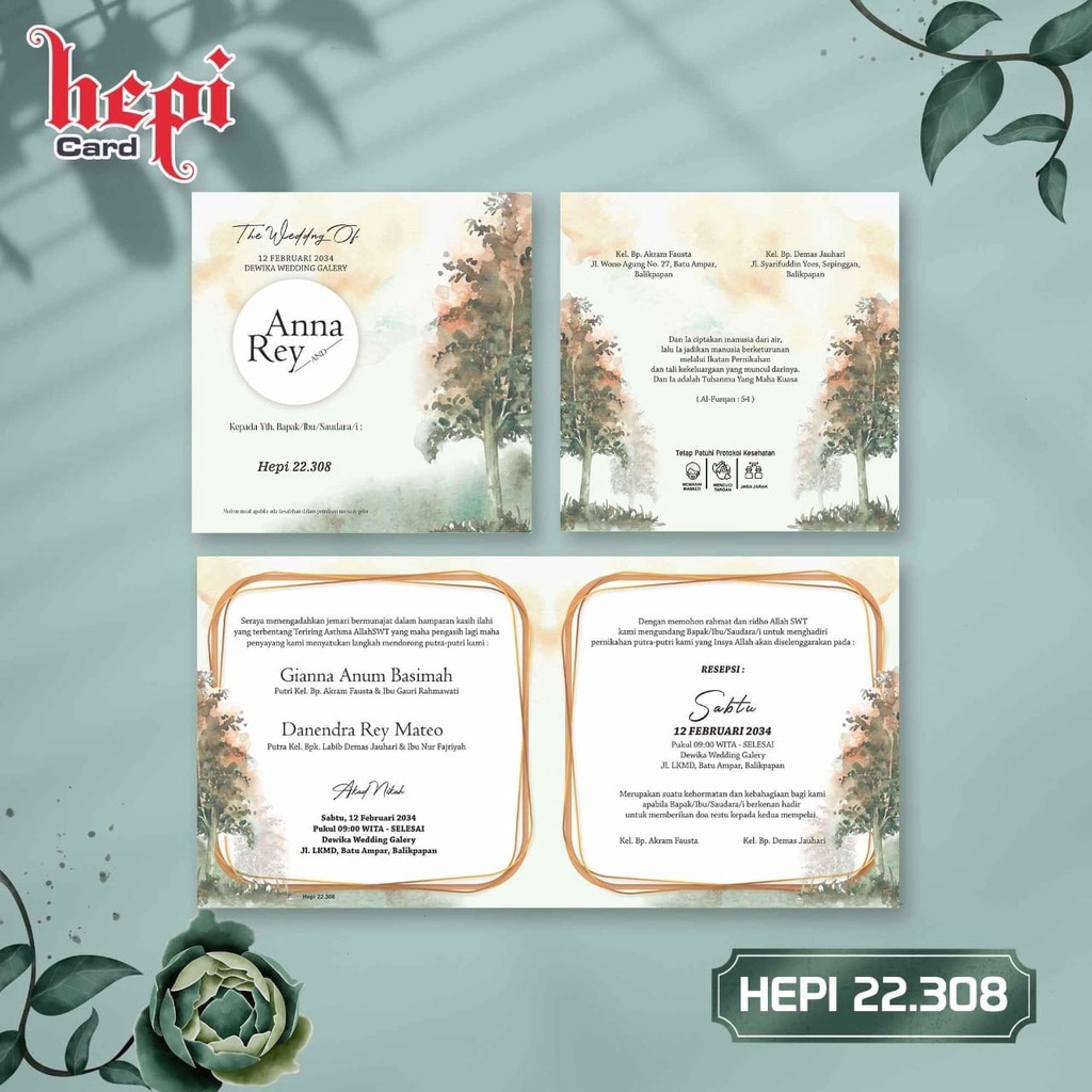 Jual Cetak Undangan Pernikahan Hepi 22.308 | Shopee Indonesia