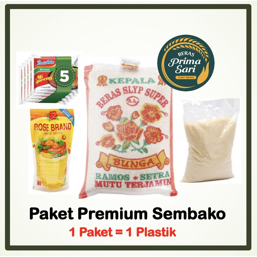 Jual PAKET SEMBAKO PREMIUM KOMPLIT (Beras, Minyak Goreng, Indomie ...