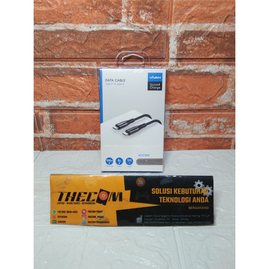 Jual VIVAN Kabel Data LED Digital Type C to C PD 100W Fast Charge ...