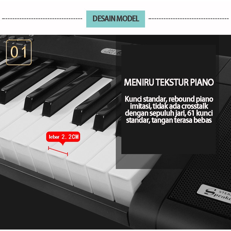 Jual MIIGO Piano Elektronik Multifungsi, Piano 61-Key, Piano Elektronik ...