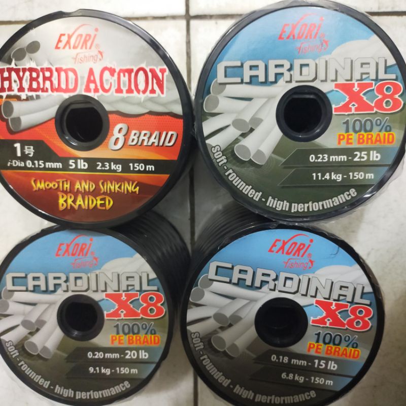 Jual Senar PE EXORI HYBRID dan CARDINAL 8X 150M (lembut dan kuat) dan ...