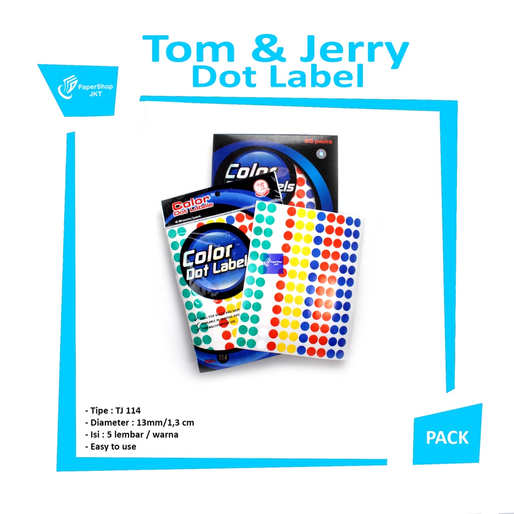 Jual TOM & JERRY - Color Dot Label 114/115/116/117/118 - Marking ...