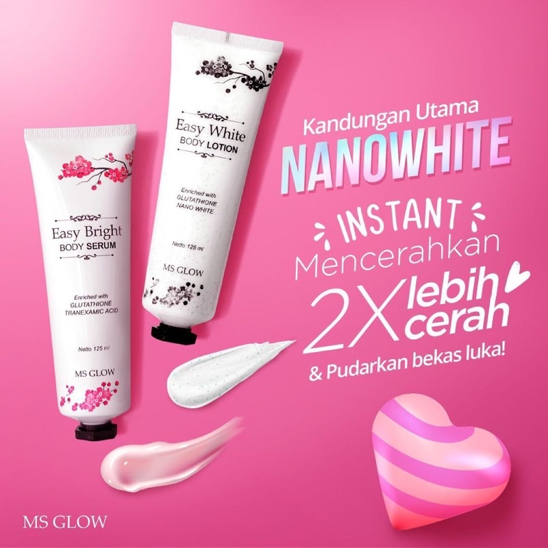 Jual MS Glow Easy White Easy Bright Paket Body Series skincare ...