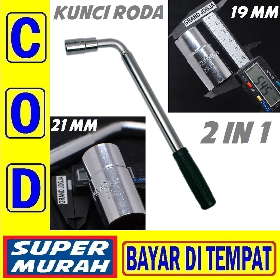 Jual RAK3 A Kunci Roda L 2in1 Telescopic Wheel Nut Wrench Ban Mombil 19 21 Mm 19mm 21mm Tarik ...