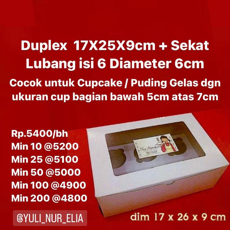 Jual DUPLEX ISI 6 PUTIH + INSERT 6CM UKURAN 17X25X9CM | Shopee Indonesia
