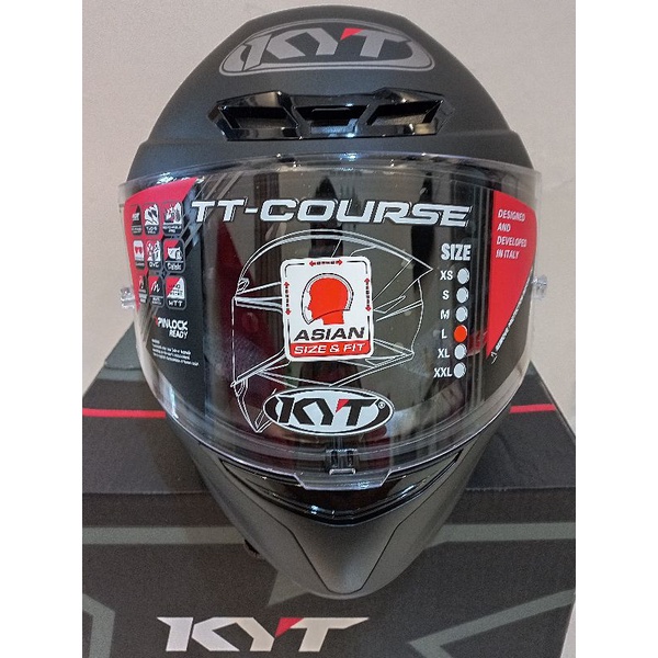 Jual KYT TT Course Black Matt/ Hitam doff, Gorilla Matt/ Grey doff ...