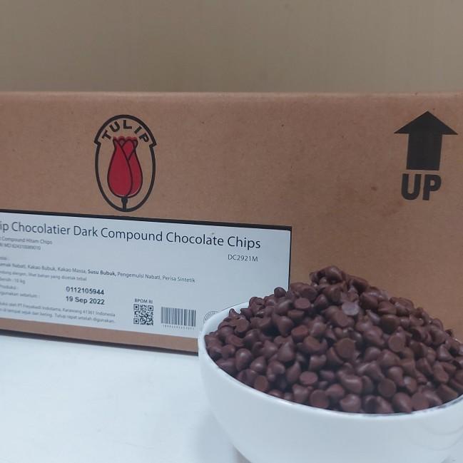 Jual ♥ tulip chocolate chips 1 kg repack - polos | Shopee Indonesia