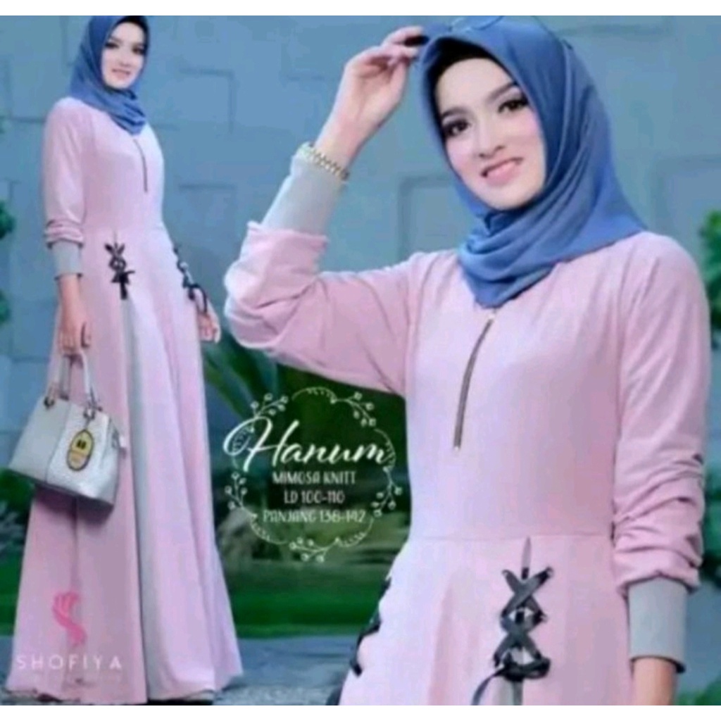 Jual Hanumi maxy /dress size S,M,L,XL [COD]bayar di tempat // gamis wanita //gamis cantik ...