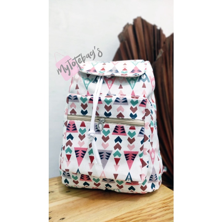 Jual RANSEL SERUT PIRAMIDA//tas kanvas - tas ransel wanita - tas wanita ...