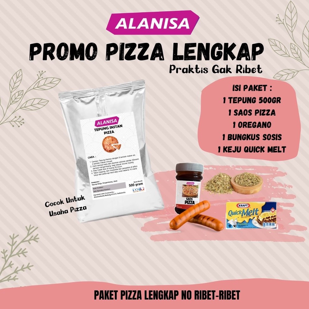 Jual HEMAT!! PAKET TEPUNG PIZZA LENGKAP, TEPUNG INSTAN PIZZA | Shopee ...